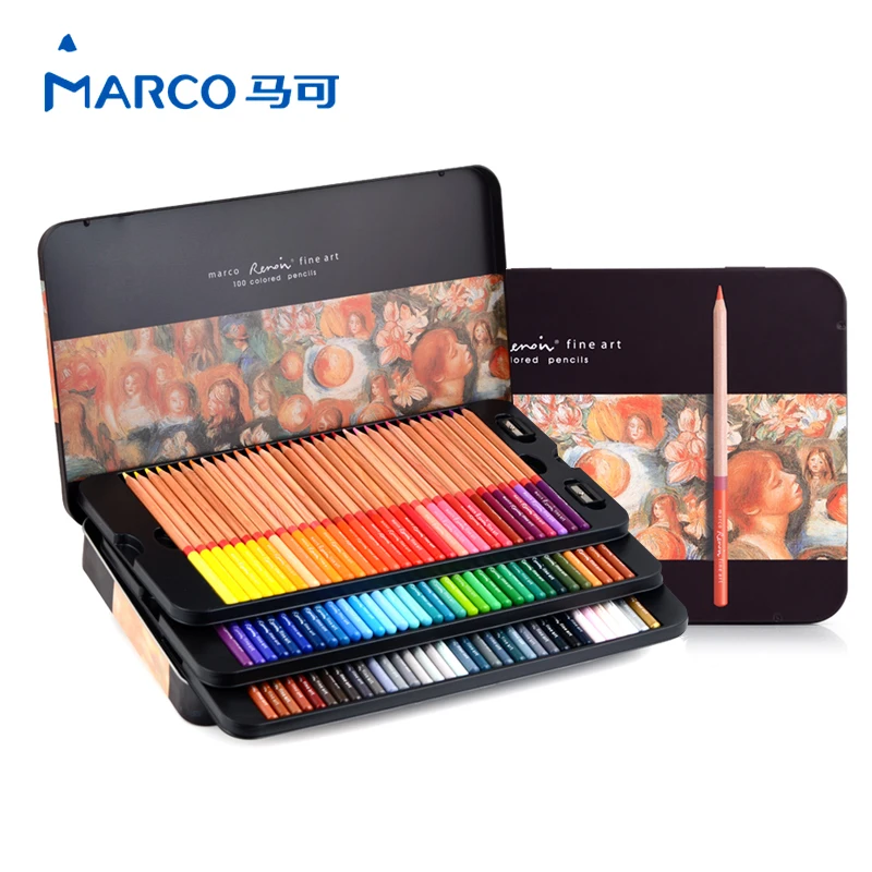 Marco Renoir Colored Pencil Set 24/36/48/72/100/120 Colors Pen lapiz de ...