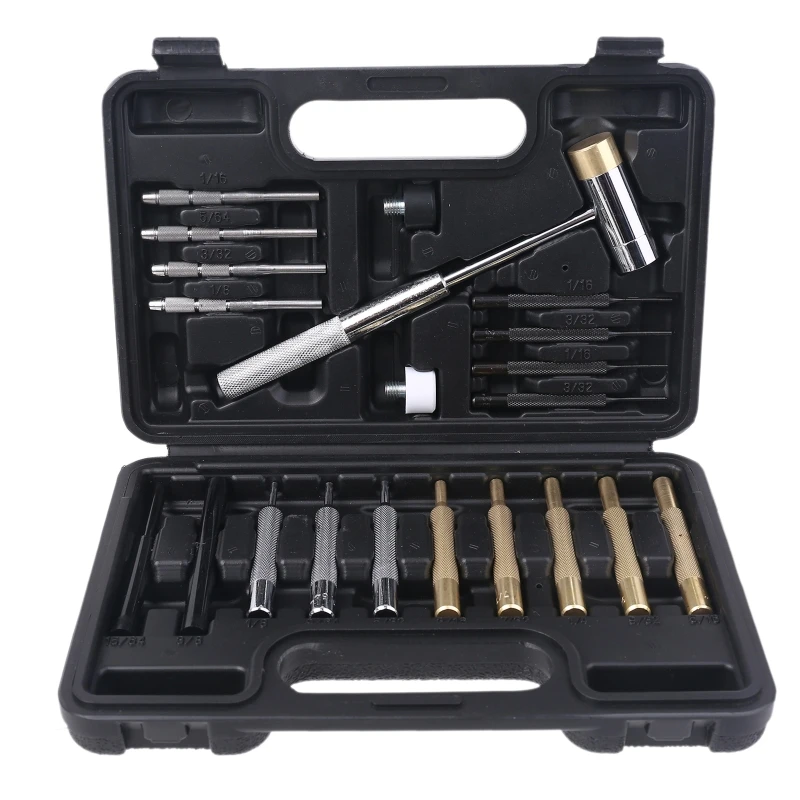 21pcs-Professional-Punch-Tool-Set-Steel-Pin-Hammer-Brass-Leathercraft ...