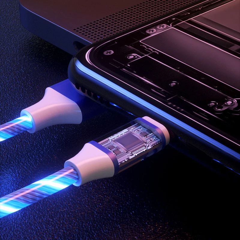 Светящийся кабель, Зарядные кабели, светодиодная подсветка, Micro USB ...