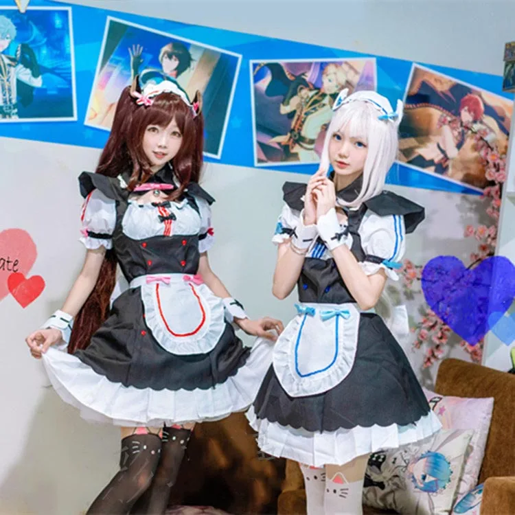 Chocola-NEKOPARA-Cosplay-Chocola-vanilya-hizmet-i-elbise-kost-m-kedi ...