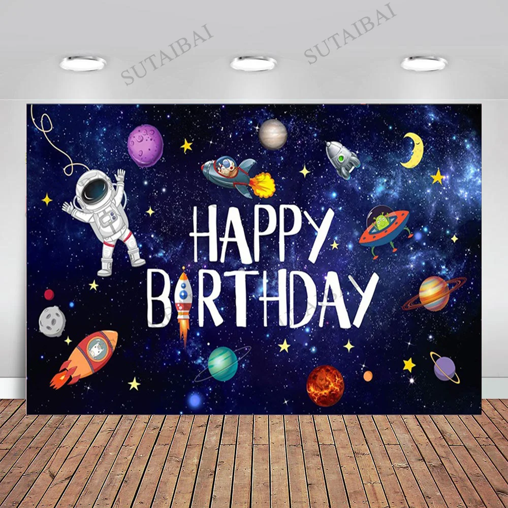 Wall Hangings Moon Planets Photography Backdrop Night Sky Universe Cake ...