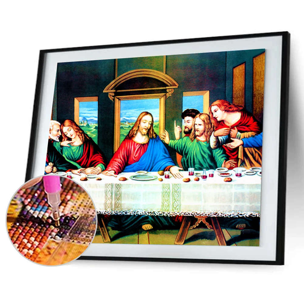 73-23cm-5D-DIY-spuare-round-Diamond-Painting-The-Last-Supper-Crystal ...