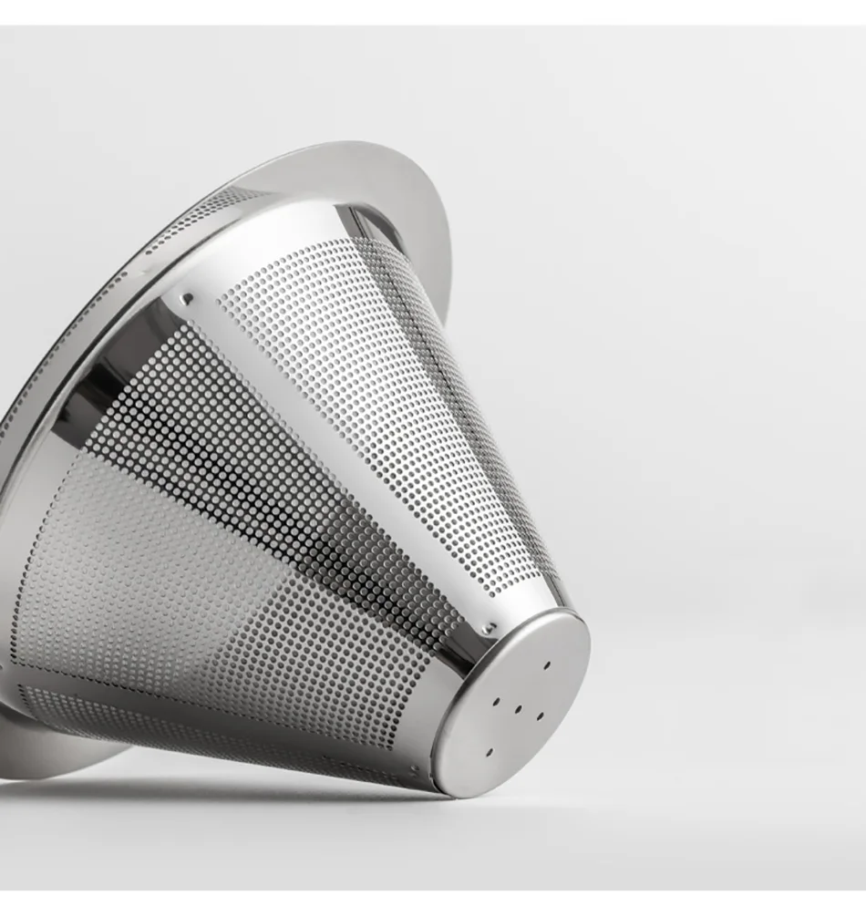 GUNOT Reusable Stainless Steel Funnel Metal Coffee Filter Double Layer ...