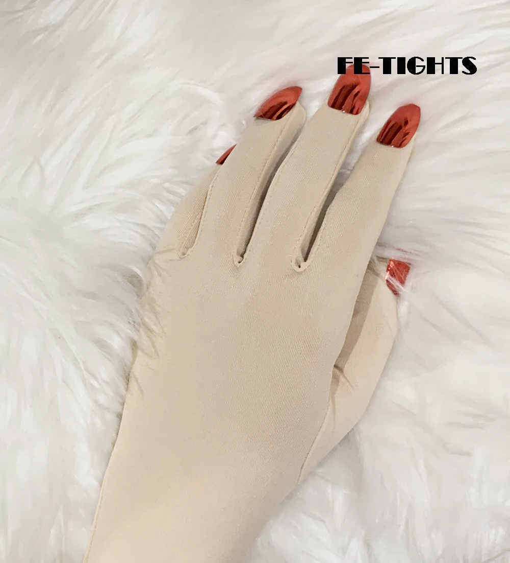 Luxury Customzie Pink Flesh Spandex Zentai Nail Gloves Mens Cosplay ...