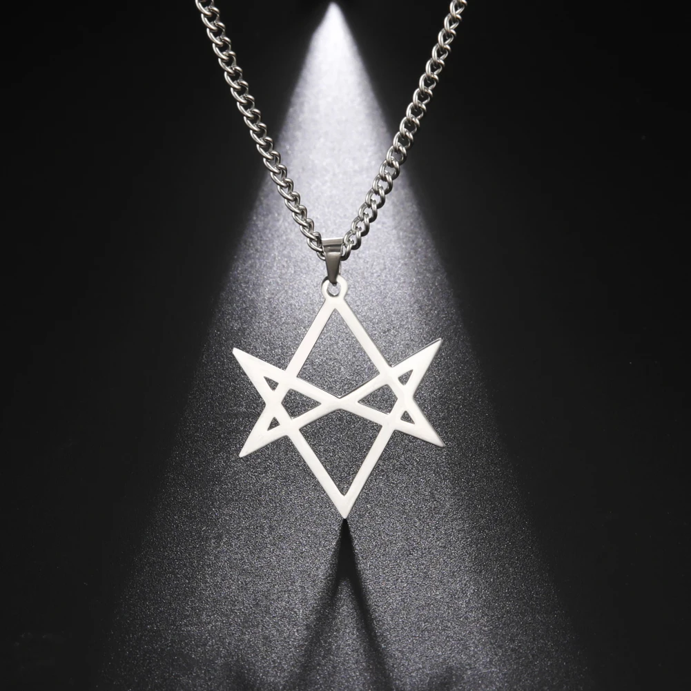 Thelema Unicursal Hexagonal Symbol Men's Stainless Steel Necklace ...
