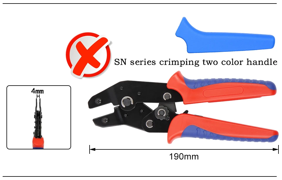 SN-02WF2C jaw -Pince à sertir SN-6mm, largeur de la mâchoire 6mm-pince 190mm, pour la plupart ...