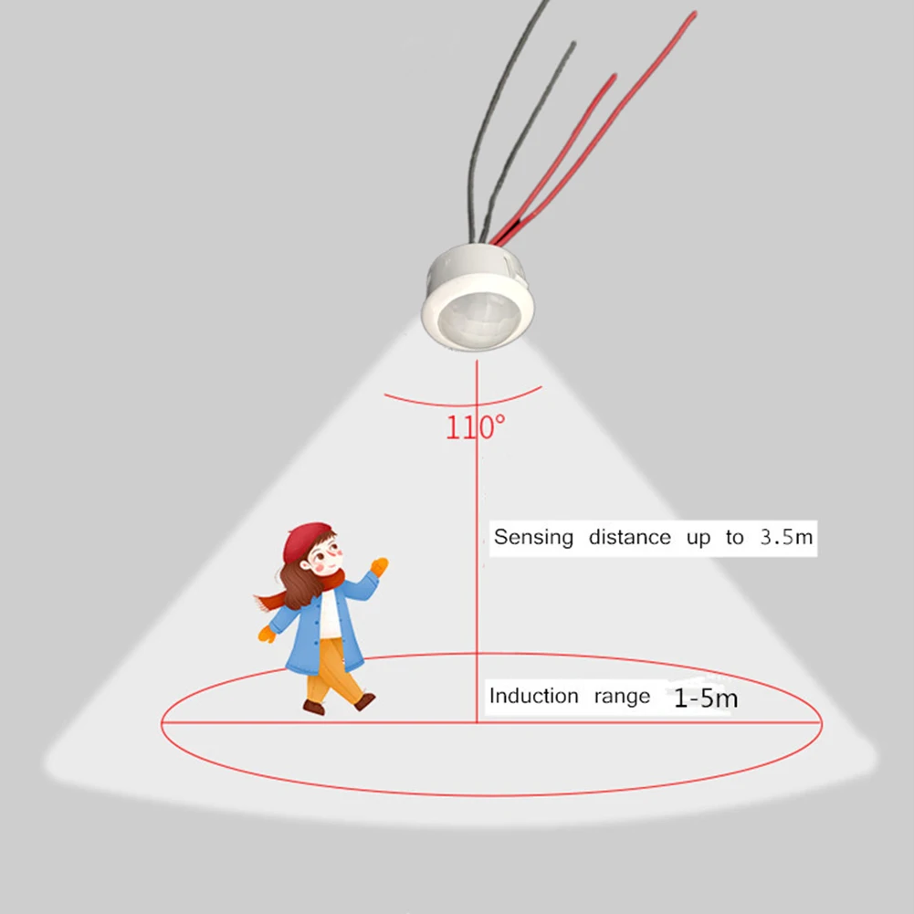 DC 12V 24V Wiring Infrared Sensor Ceiling Lamp Human Body Induction ...