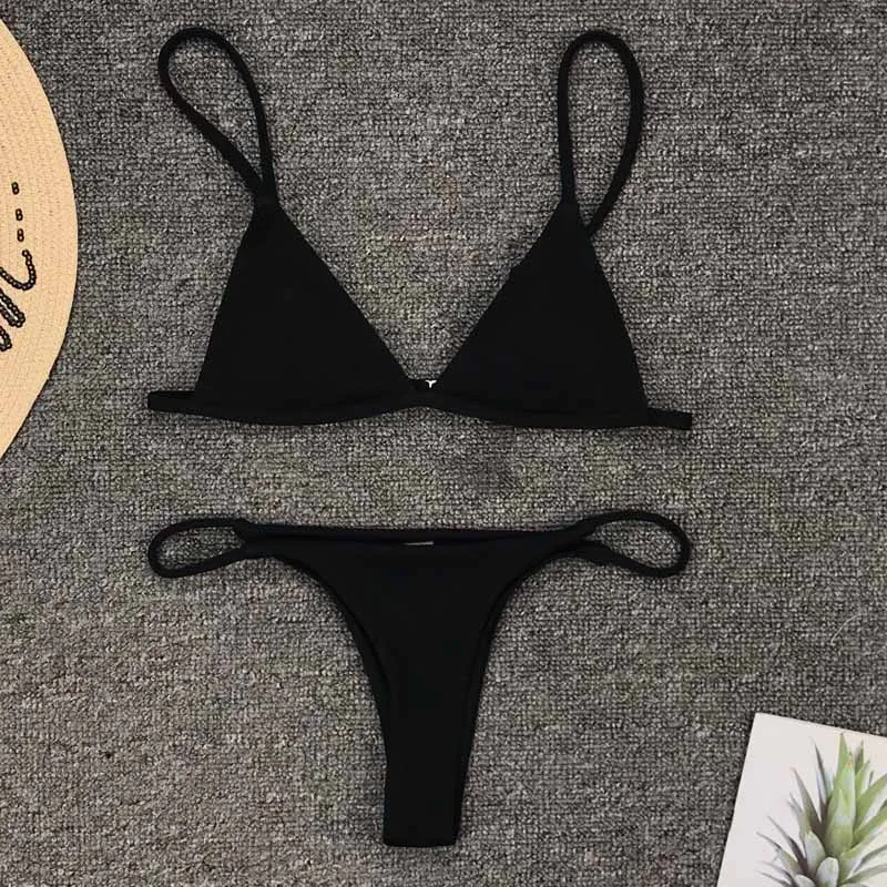 Sexy Solid Micro Bikini Women Swimwear Female Swimsuit 2020 Push Up ...