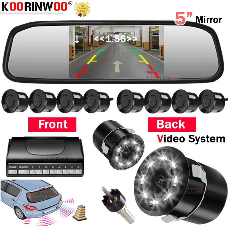 Koorinwoo-Parktronic-Car-Parking-Sensor-8-Radars-Alert-AHD-Front-Camera ...