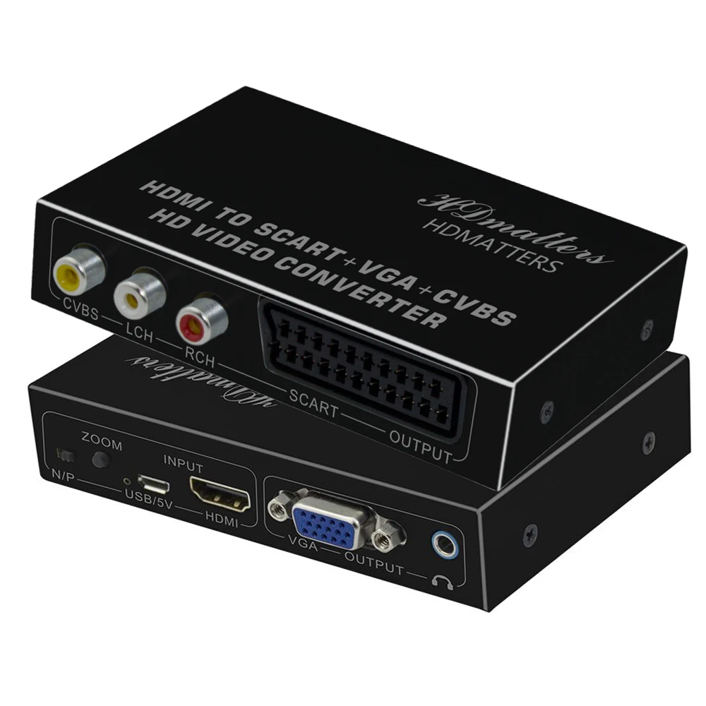 1080p HDMI compatible to Scart VGA AV converter Splitter for TV with ...
