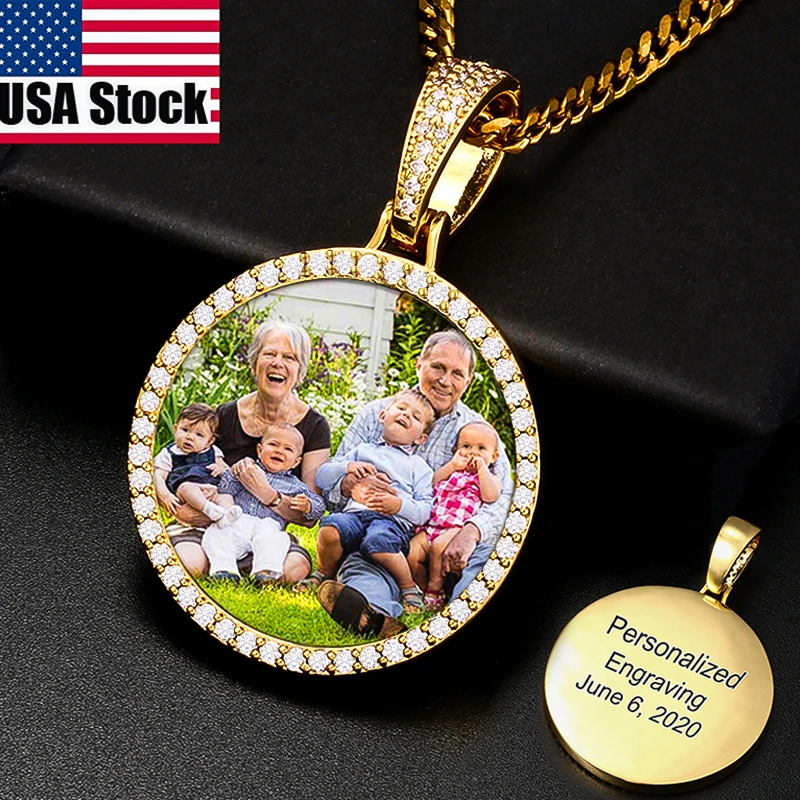 Round Medallions Custom Photo Pendant Necklace Men Hip Hop Jewelry ...