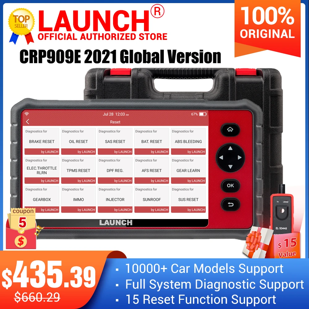 Launch X431 Crp909e Obd2 Scanner Full System Auto Code Reader ...