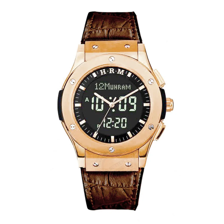 Muslim Watch for Prayers with Azan Time Qiblah Compass Stainless Steel ...