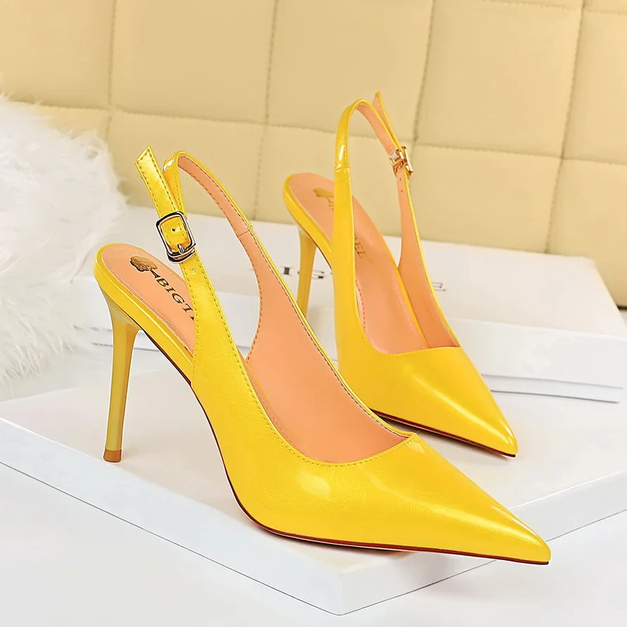 Yellow Slingback Heels