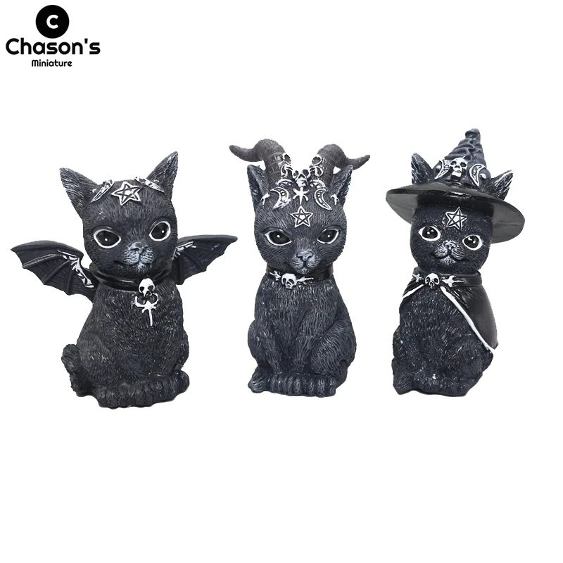 Kawaii-Cute-Magic-Devil-Black-Cat-Halloween-Desktop-Ornament-Fairy ...