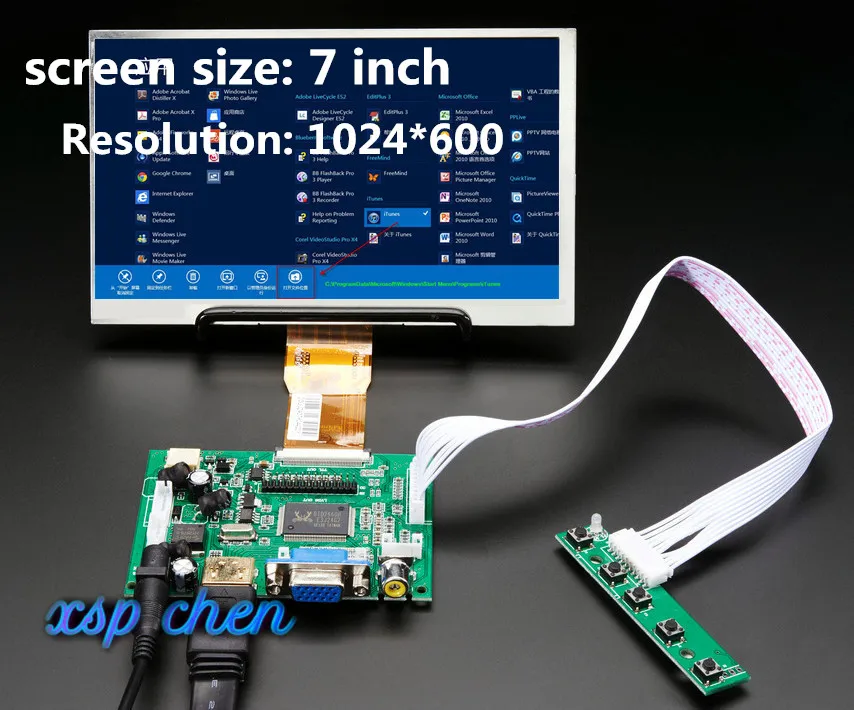 7inch HD LCD Display Screen High Resolution Monitor Driver Control ...