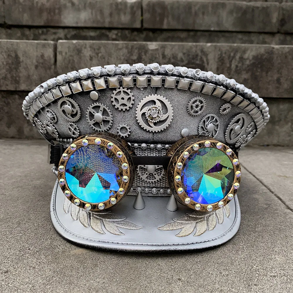 6stlye Steampunk Hat Germany Officer Army Hat Punk Military Hats Police ...