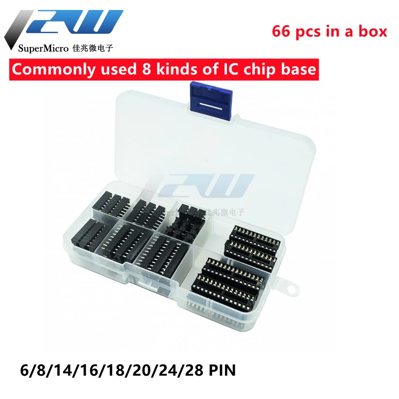 IC-socket-chip-base-microcontroller-seat-DIP-6-8-14-16-18-20-24-28 ...