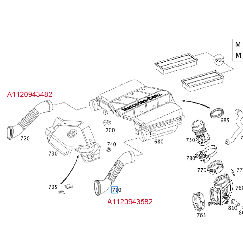 Other Parts & Accessories - Air Intake Duct Hose For Mercedes Benz W220 ...