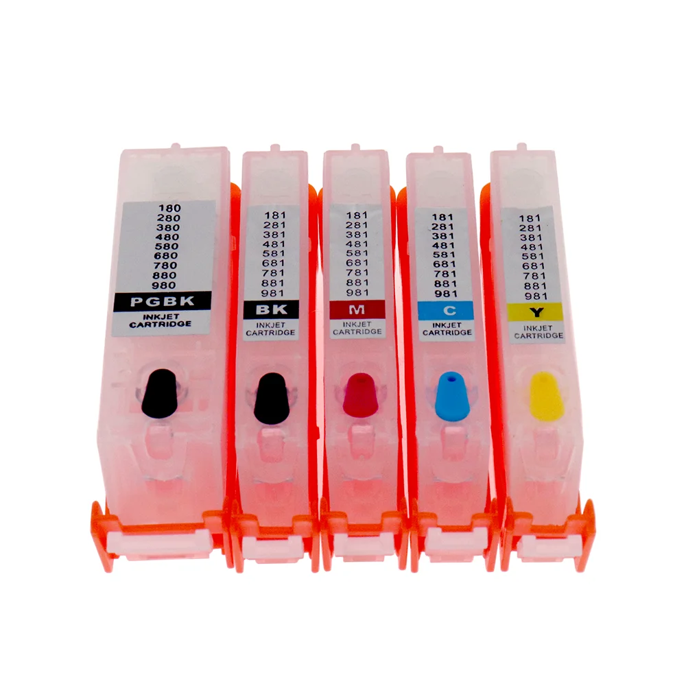 5pcs Compatible for Canon PGI-480 CLI-481 Refillable Ink Cartridge ...