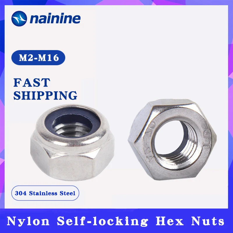 DIN985 [M2-M24]-tuercas hexagonales autoblocantes de nailon de acero ...