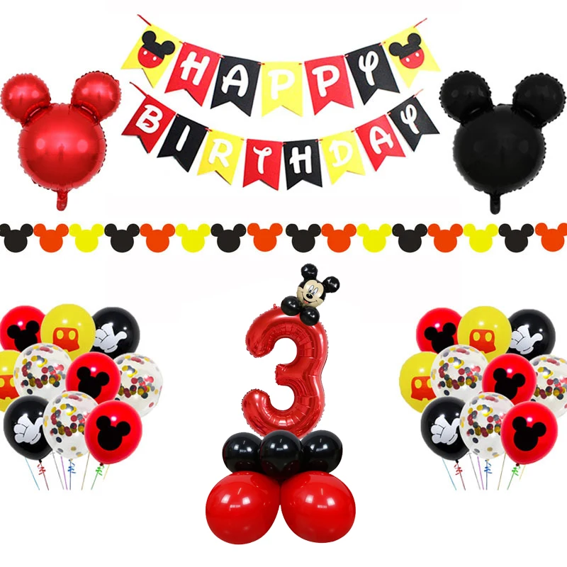 Mickey-Mouse-Theme-DIY-Party-Latex-Ballons-Decoration-Birthday-Party ...
