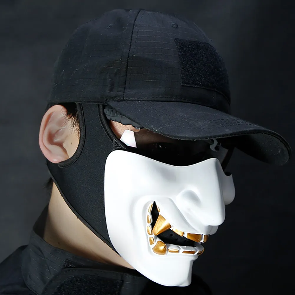 Half-Face-Airsoft-Mask-Halloween-Costume-Cosplay-Monster-Kabuki-Samurai ...