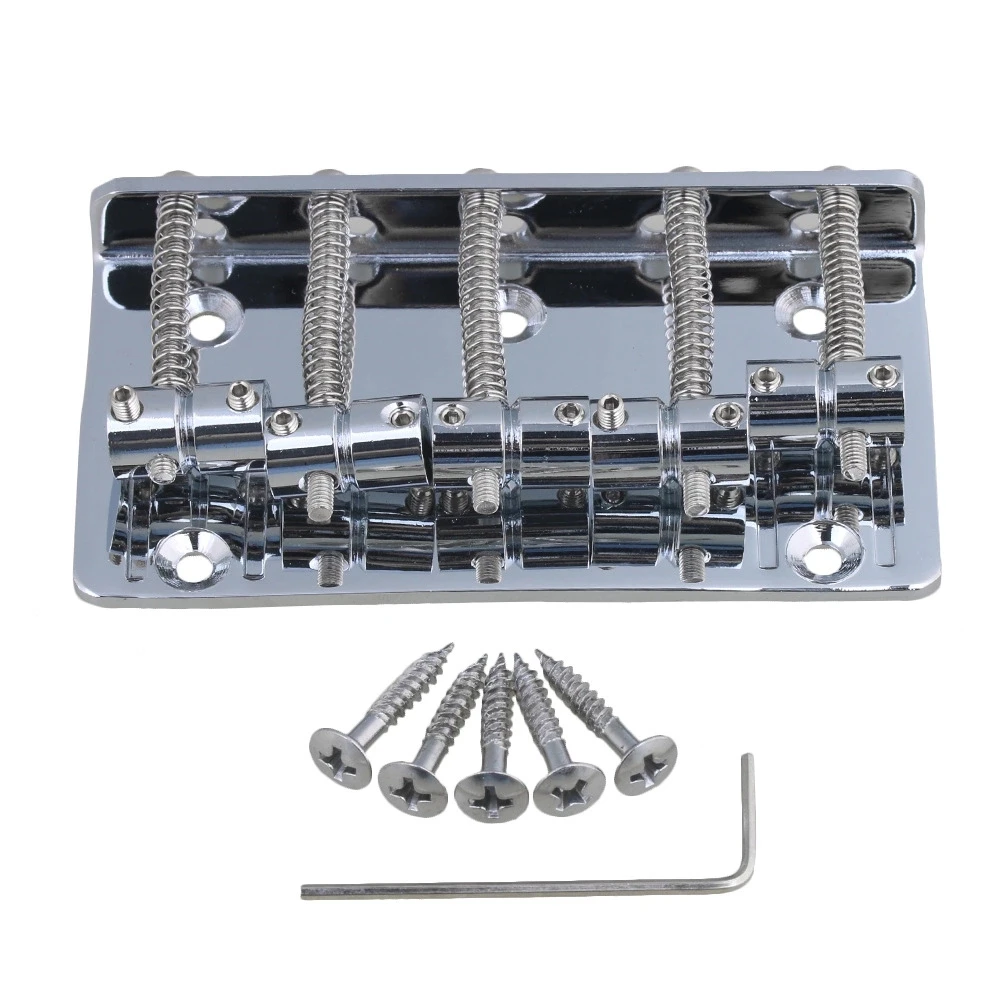 5 Strings Bass Bridge 17mm | Guitar Parts Accessories - Chrome 17mm ...