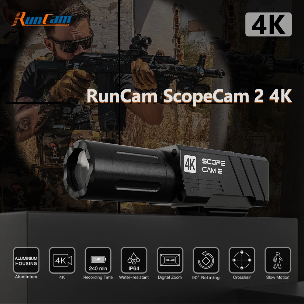 Runcam Scope Cam 2 – Caméra 4k Airsoft, Zoom Numérique, Personnalisé ...