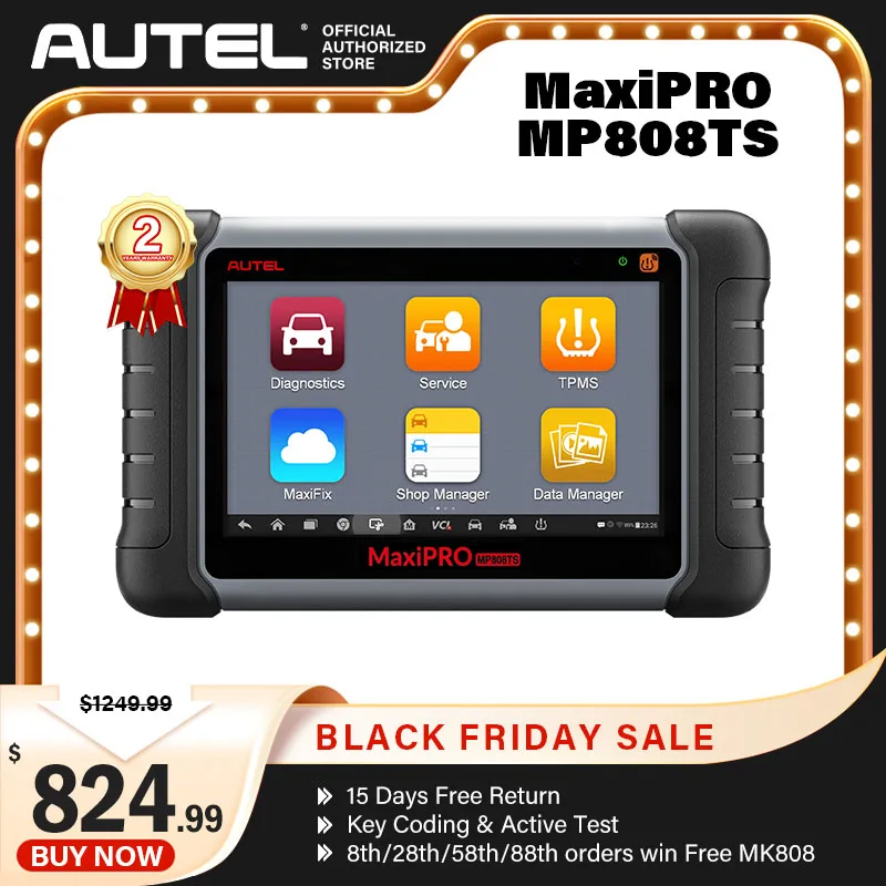 Autel MaxiPRO MP808TS OBD2 Scanner Full System Car Diagnostic Tool ECU ...
