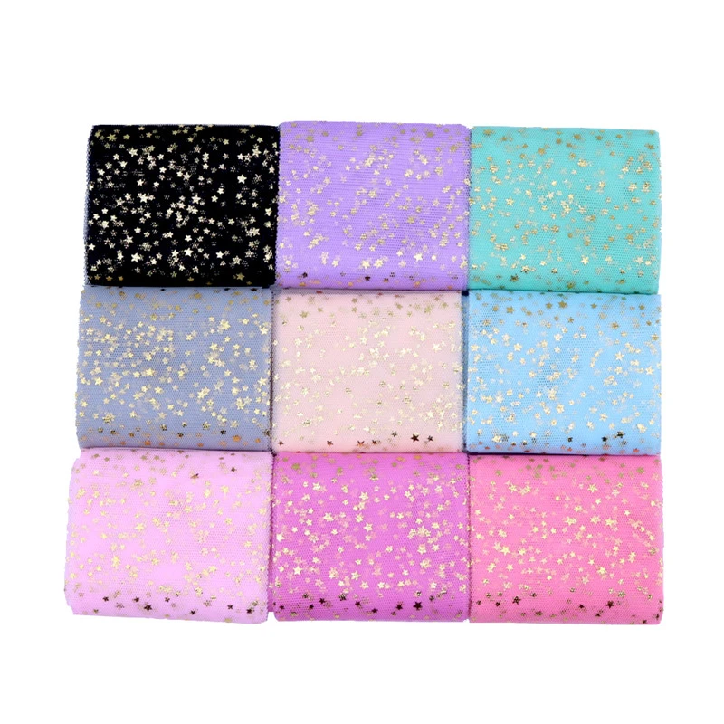 5y/roll 6cm/8cm Star Tulle Confetti Glitter Tulle Baking Cake Topper ...