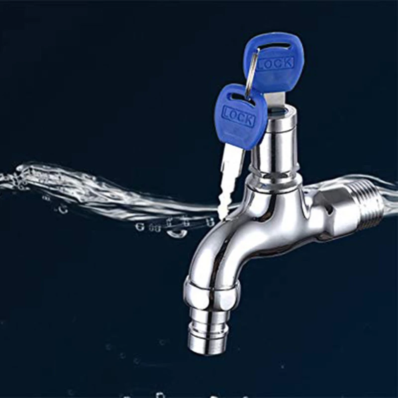 Portable Wash Water Faucet Household Outdoor 4 Points Faucet With Lock ...