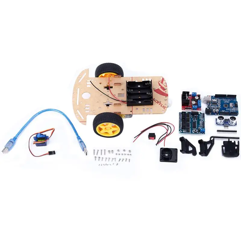 Smart Car Tracking Motor Smart Robot Car Chassis 2WD Kit Ultrasonic HC ...