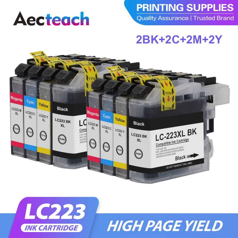 Aecteach-new-LC223-LC221-Compatible-Ink-Cartridge-For-Brother-LC223XL ...