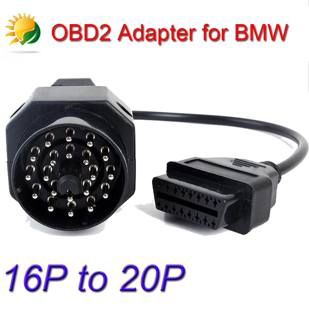 สีดำ VAG 20pin OBD1 To 16pin OBD2เชื่อมต่อสายเคเบิลสำหรับ BMW E31 E32 ...
