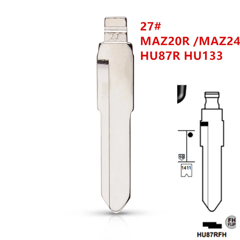 10pcs-Uncut-flip-Metal-key-blade-27-MAZ20R-MAZ24-HU87R-HU133-for-mazda ...