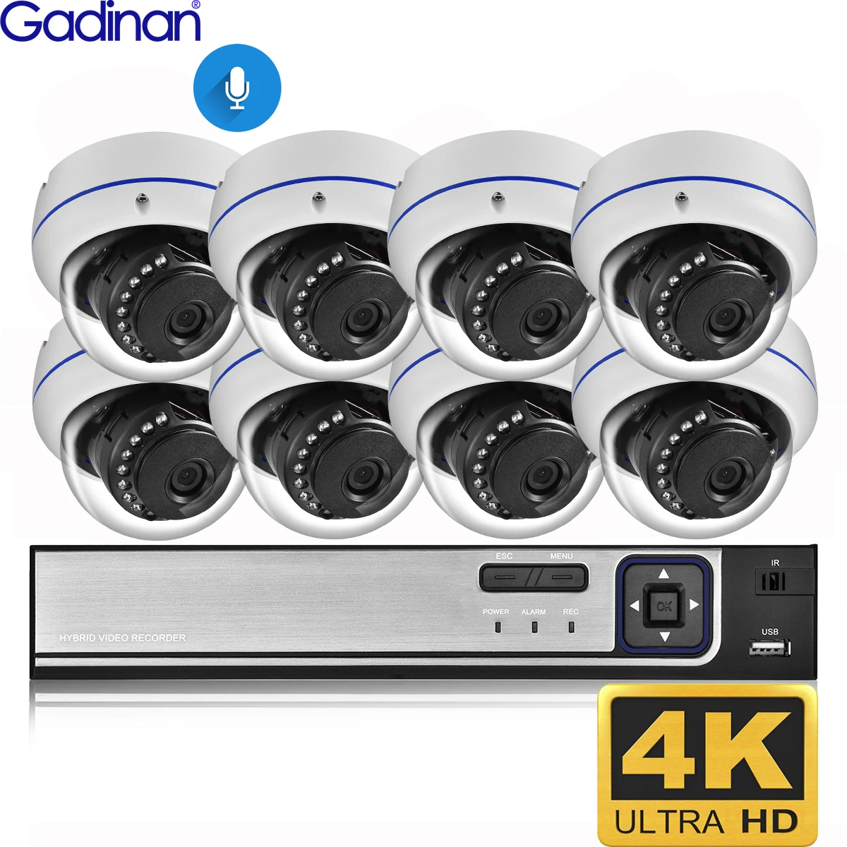 4K-Video-Surveillance-Set-8MP-Poe-Dome-Vandel-Proof-Camera-Kit-Audio ...