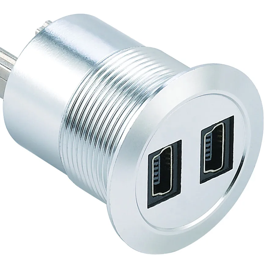 22mm usb conector soquete 2 camada mini usb painel de montagem soquete ...