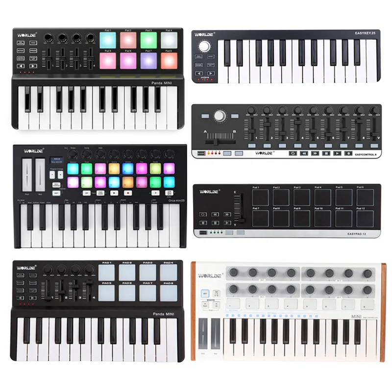 数量限定・即納特価!! summina 25 Portable 25-Key USB MIDI Keyboard Controller with 16 RGB Backlit Trigger ...