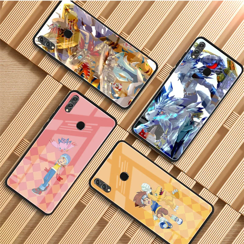 Digimon Tempered Glass Phone Case For Huawei P40 P30 P20 Lite Pro P ...