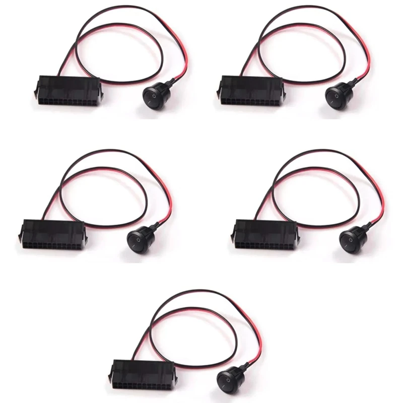 5Pcs 24 Pin Female ATX PSU Power Supply Starter Switch Jumper ON/OFF ...