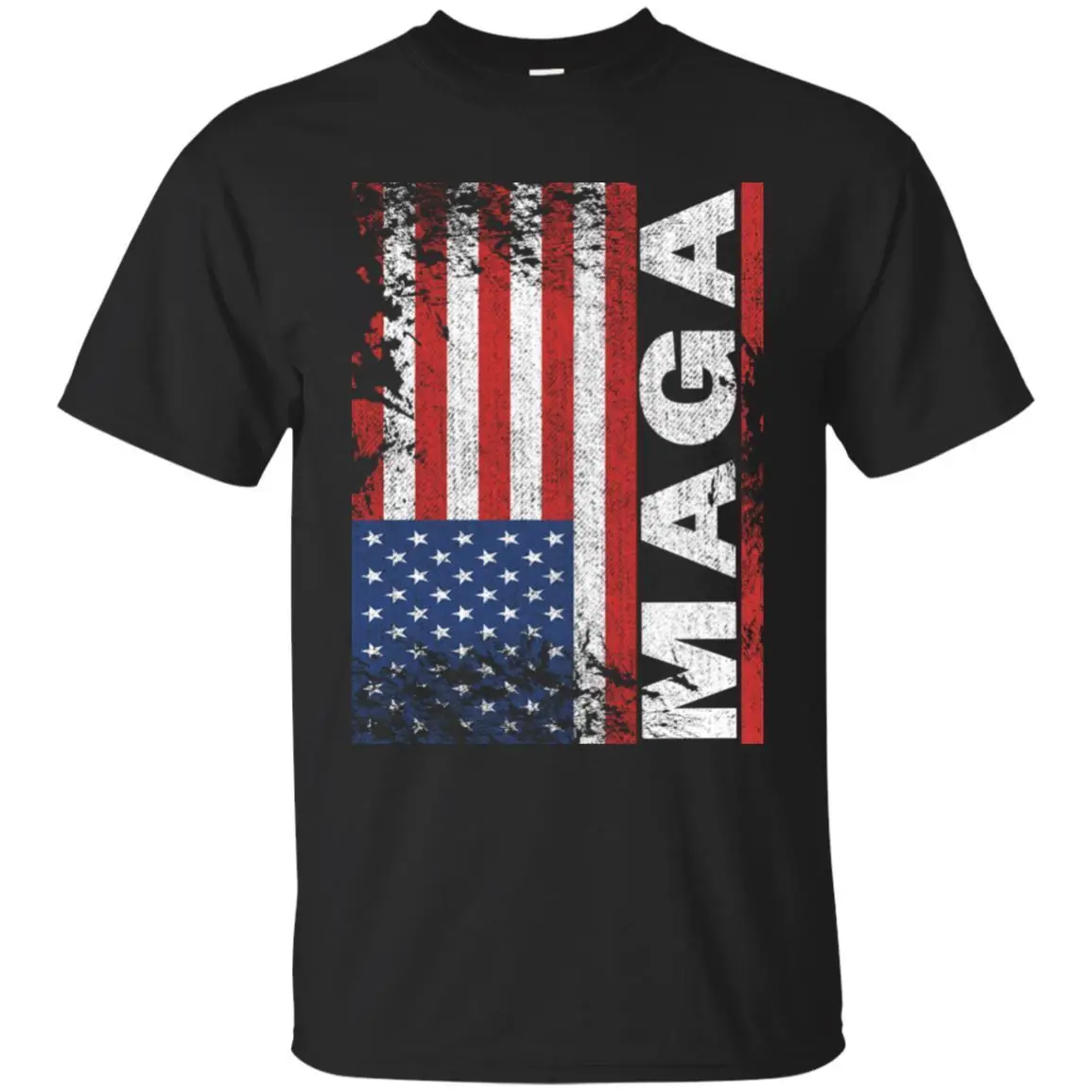 Vintage USA MAGA Flag T Shirt American Flag Black Navy Short Sleeve ...