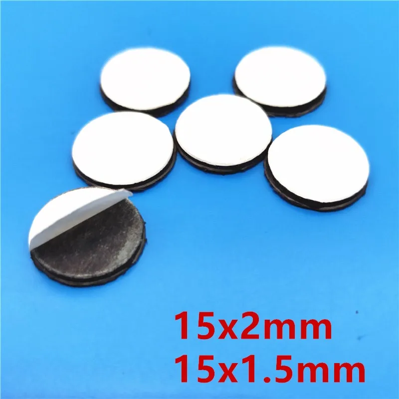 15mm x 2mm 1.5mm Round magnet Rubber Fridge Magnetic Sticker Fit Glass ...