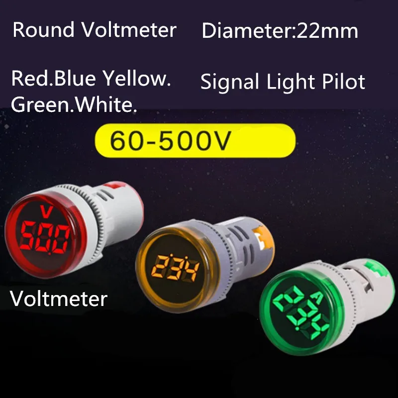22mm LED Digital Display Gauge Volt Voltage Indicator Signal Lamp ...
