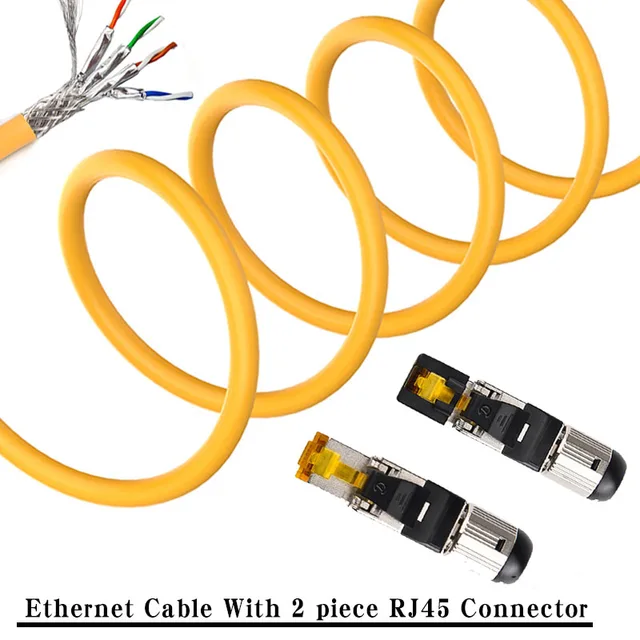 RJ45 Cat6A Ethernet Cable SFTP Conector rj 45 cat 6A internet lan cable ...