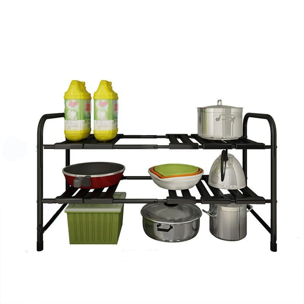 Retractable 2 Layer Storage Basket Sink Storage Rack, Bathroom ...