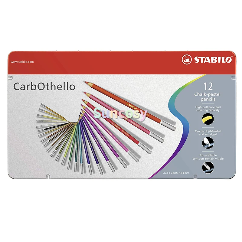 Stabilo-pastel-pencils-CarbOthello-12-24-36-48-60-Color-set-in-Tin-For ...