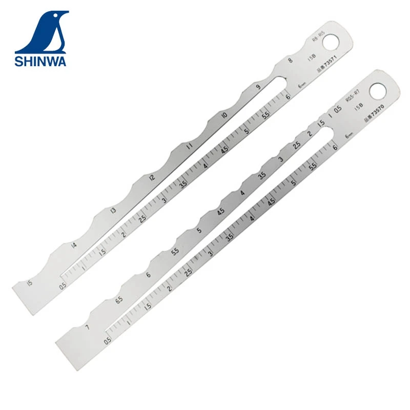 SHINWA Penguin Radius Scale R Gauge Diameter Gauges Ruler R Dia Sheet ...
