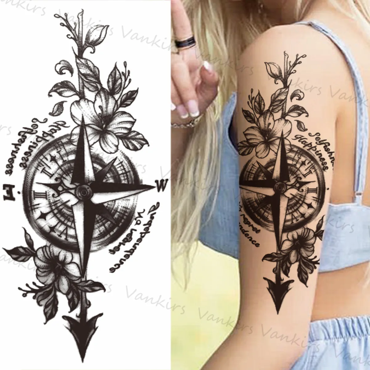 Compass Rose Tattoo Girl