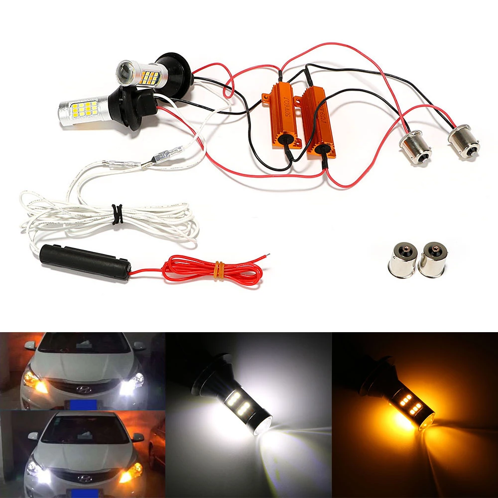 Leepee 2pcs 42 Leds 1156 Car Lighting Led Auto 2 In 1 Drl Turn Signals ...